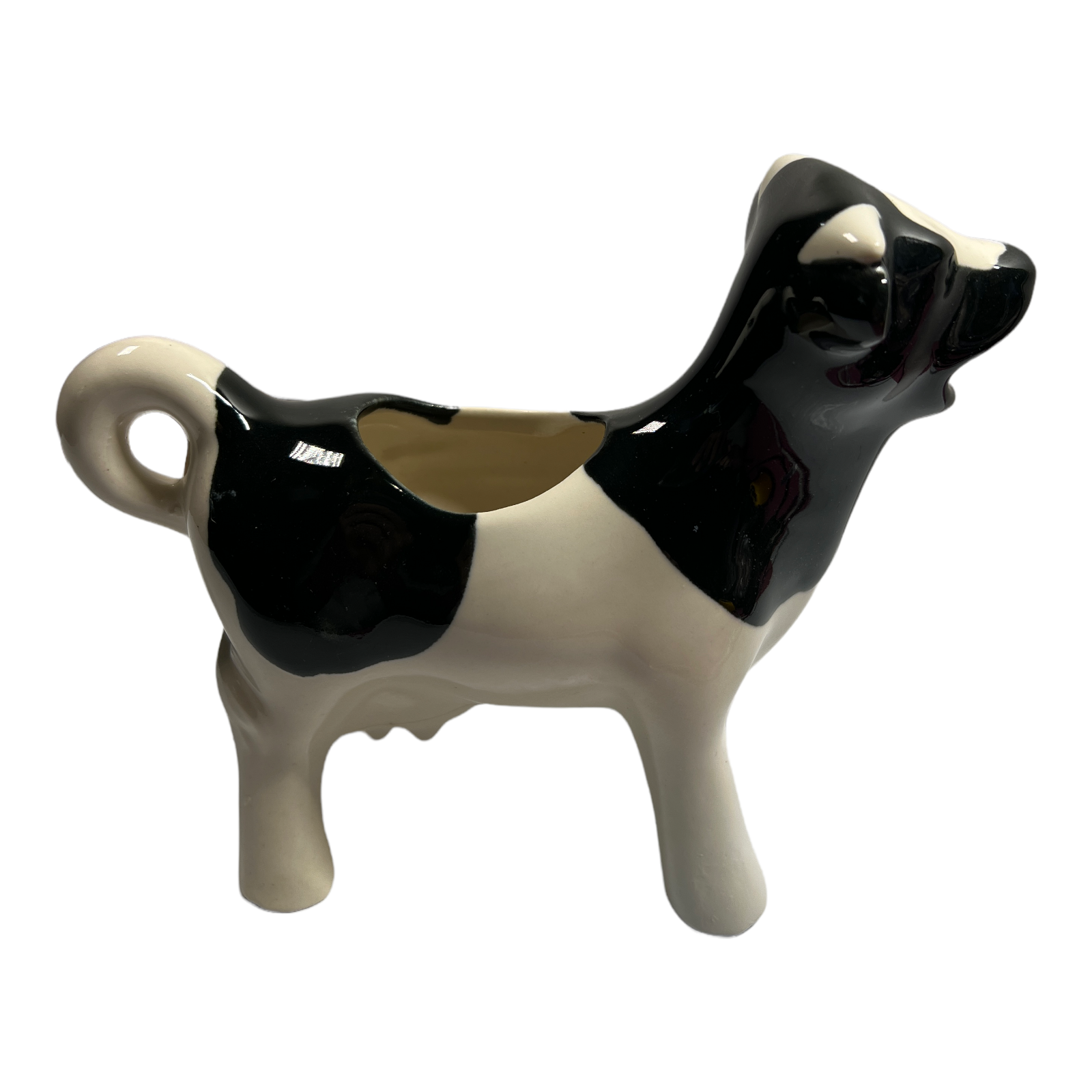Vintage Standing Calf Cow Shaped Creamer Pitcher Farmhouse Decor Black ...