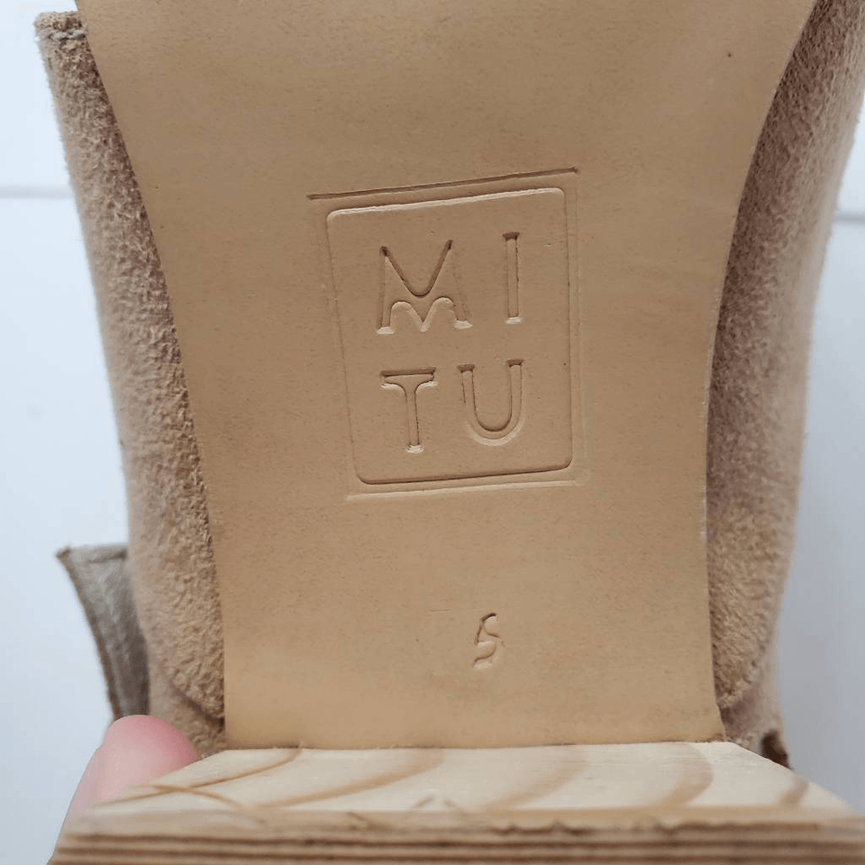 Mitu Calzado Women's Mexican Made Red Tan Wooden Heel Heart Cutout ...