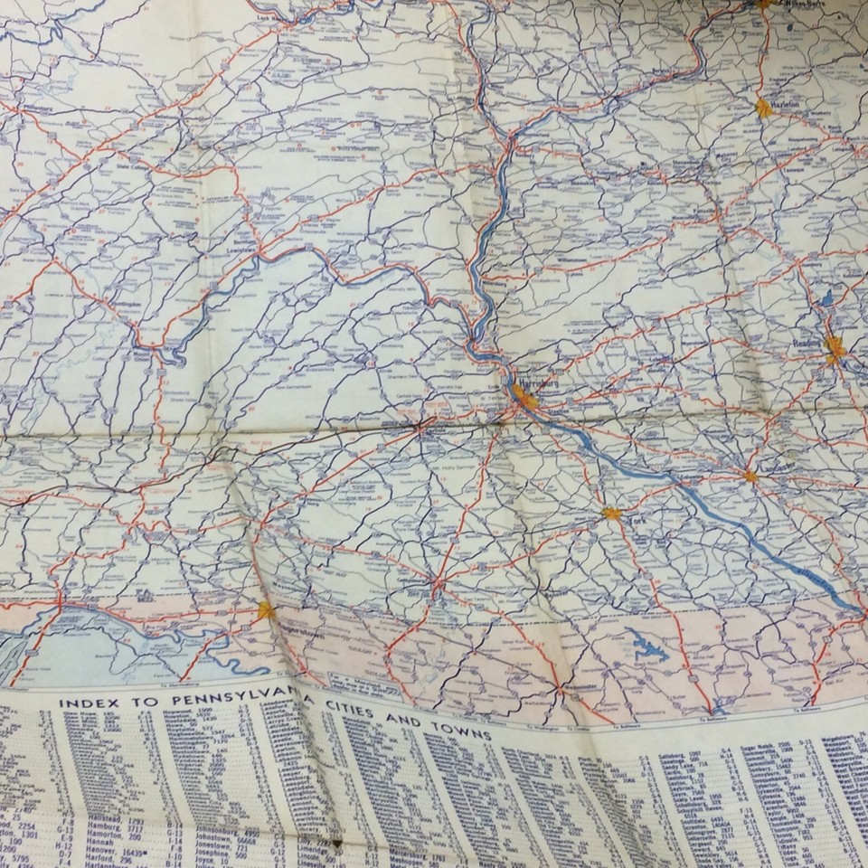Vintage Sunoco Map Pennsylvania Road Map Historical Pictorial Map | eBay