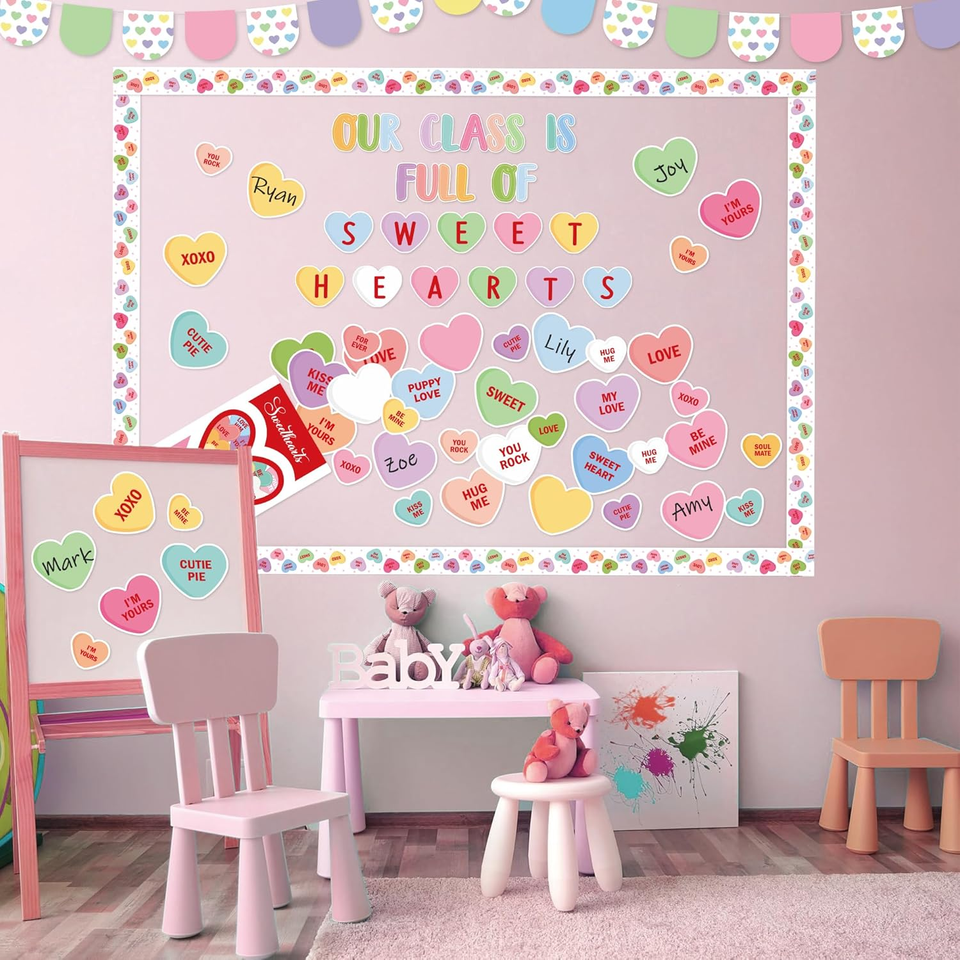 Valentine's Day Heart Bulletin Board Decoration Set - 130 Pieces | eBay