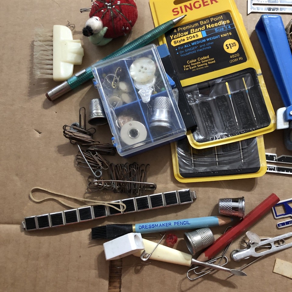 Junk Drawer Assorted Sewing Machine & Sewing Supplies Random Lot ! LOOK ...
