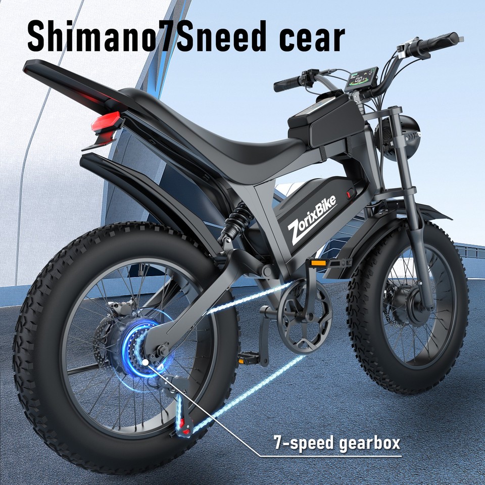 3000W Dual Motor Ebike 48V UL 2849 33MPH Full Suspension Electric ...