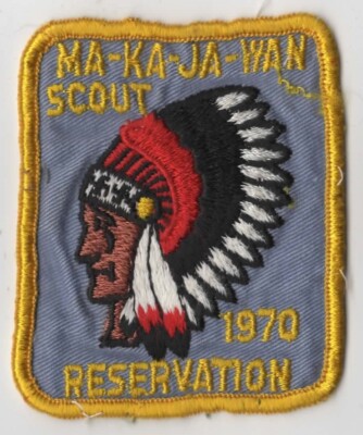 1970 Ma-Ka-Ja-Wan Scout Reservation BSA Patch YELLOW Bdr. (SEWN ...