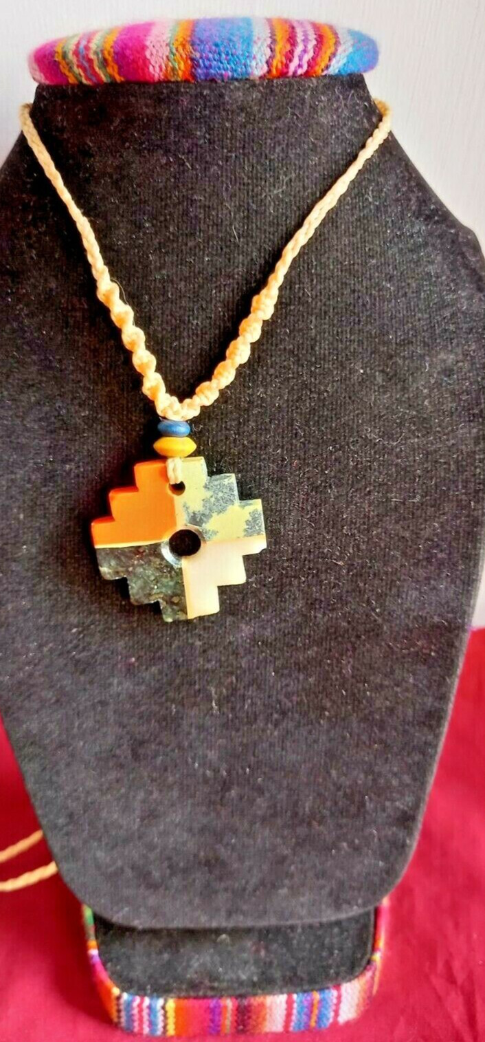 Peruvian adjustable Inca chakana necklace made of nat… - Gem