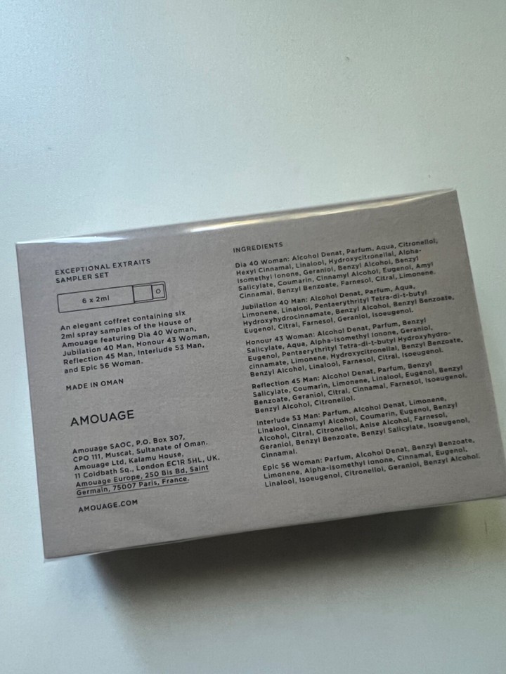 Amouage Exceptional Extraits Sampler Set | eBay