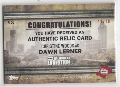 2017 The Walking Dead Evolution Costume Relics Black & White RDL Dawn ...