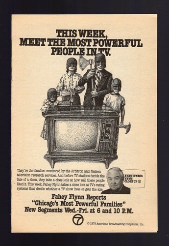 1979 WBKB CHICAGO TV NEWS AD~FAHEY FLYNN Chicago's Most Powerful ...