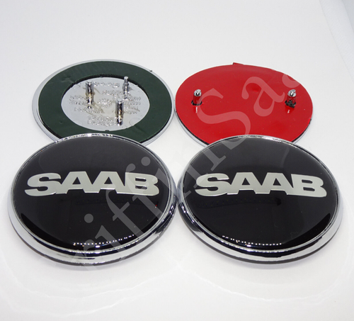 2 x Saab Nevs 95 9-5 Berlina Badge Set 1998-2005 Front Bonnet Rear Boot ...