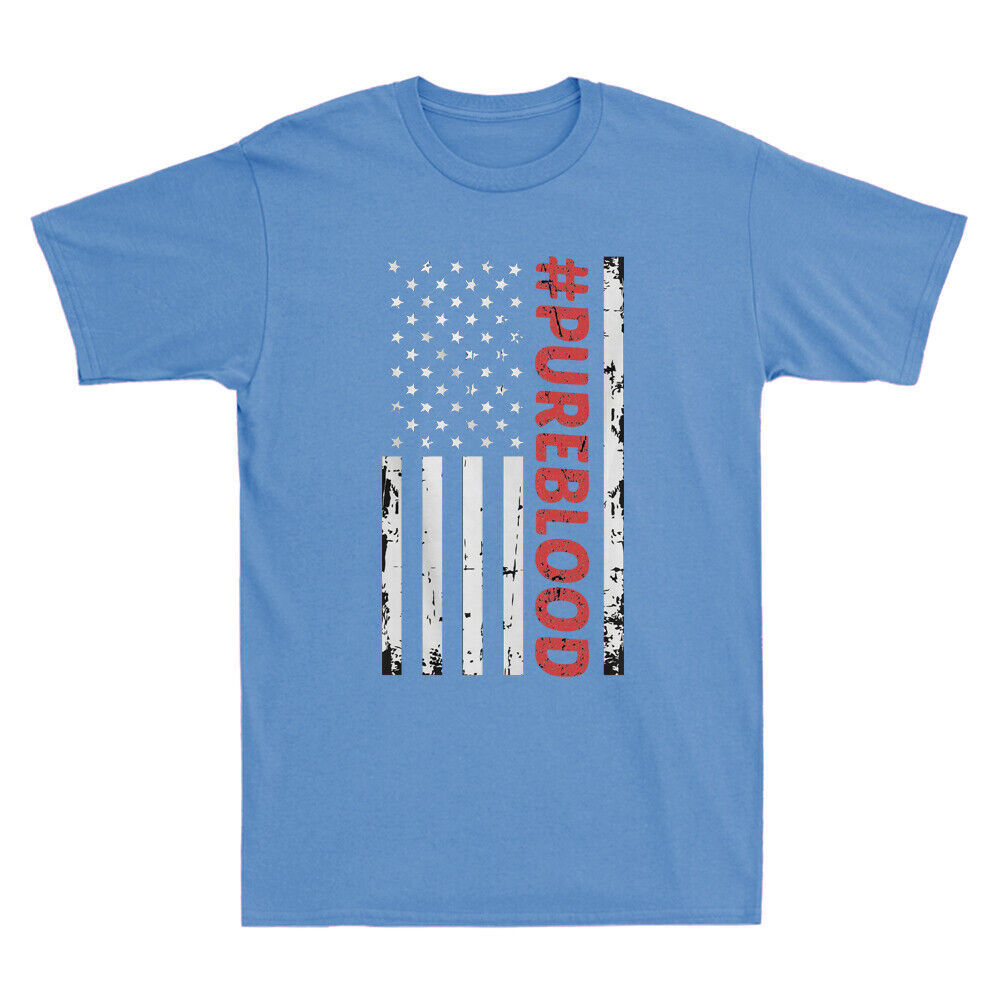 Pure Blood Pureblood Shirt Unvaccinated Trend Meme USA Flag Retro Men's ...