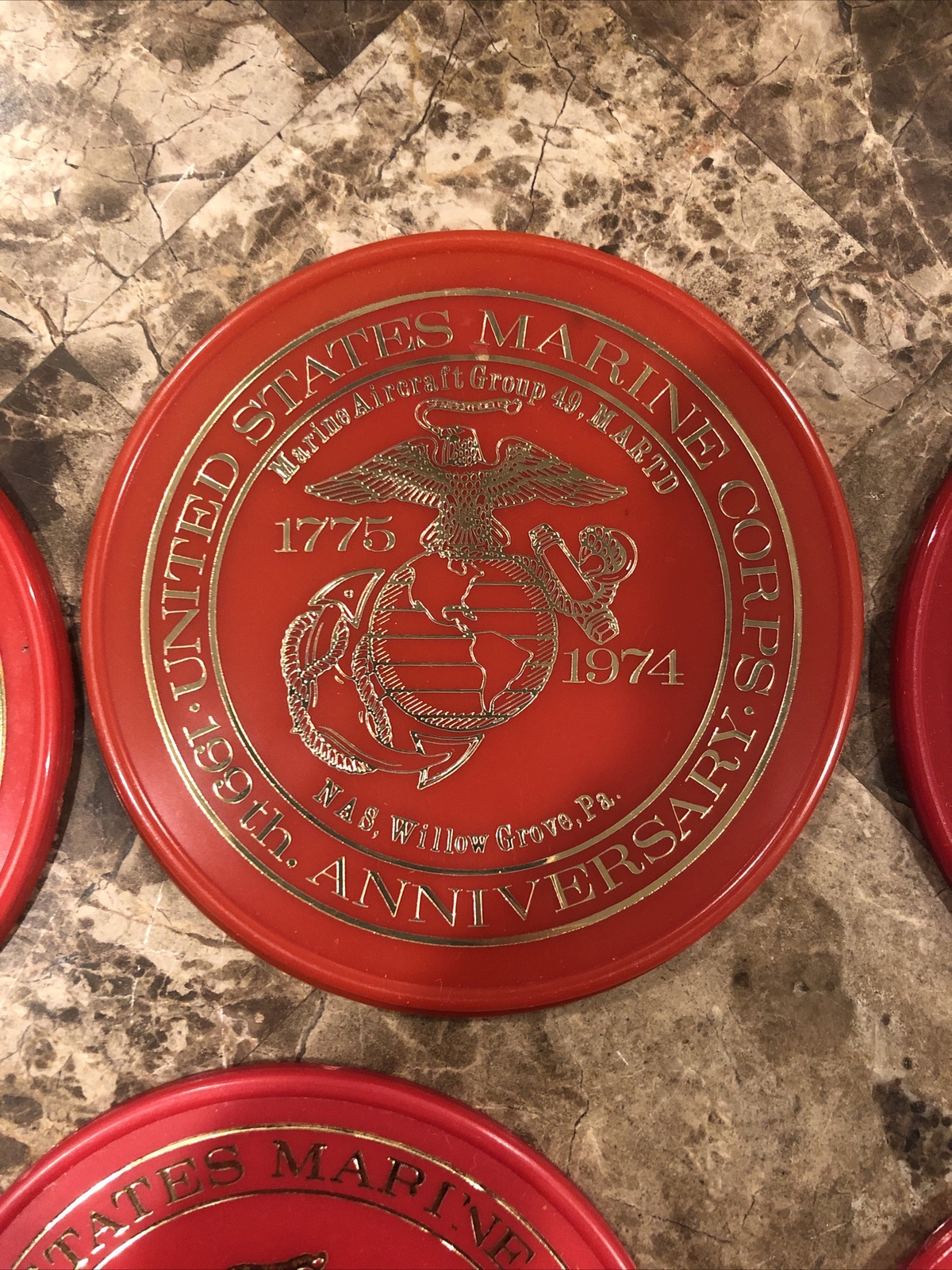 (66) US Marine Corps Anniversary Coaster Lot 1968-2002 USMC RARE ...