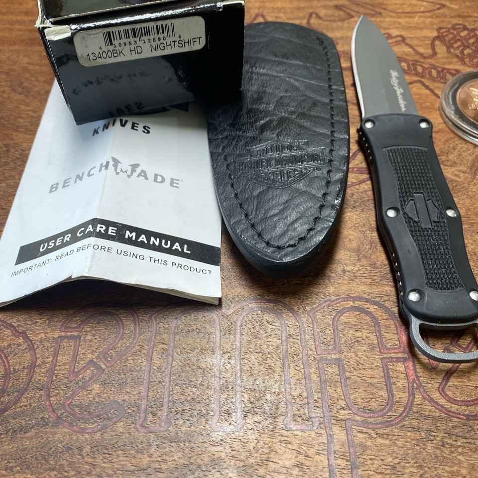Harley Davidson Benchmade USA Night Shift Fixed Blade Boot Knife W ...
