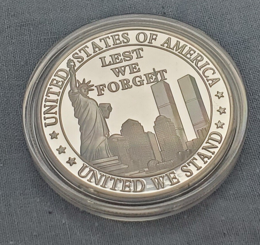 9/11 Silver Coin United States of America Lest We Forget September 11 ...