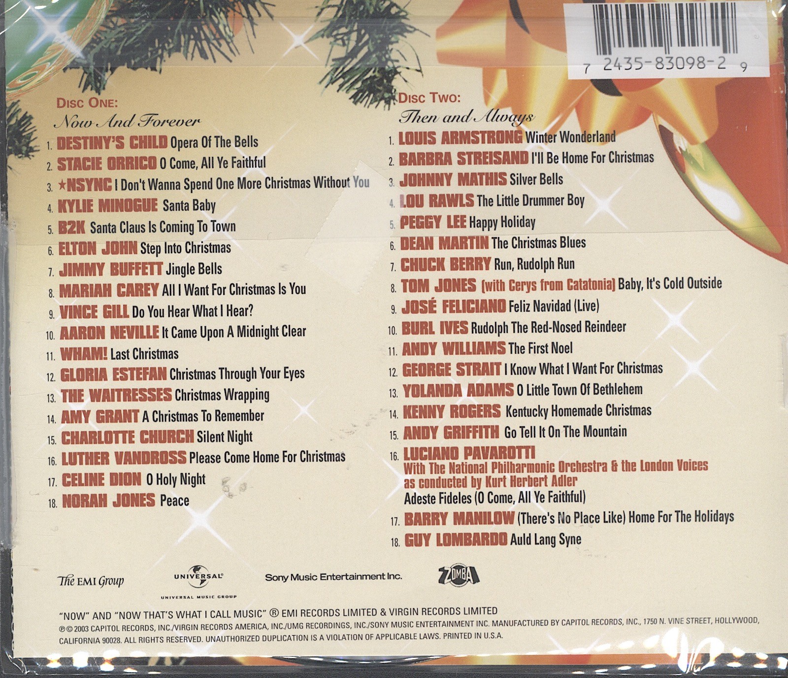Now That's What I Call Christmas! 2cd 36 christmas songs 724358309829 ...