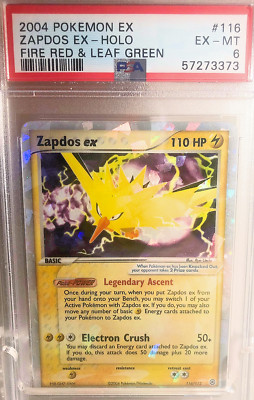 Pokemon Zapdos ex Fire Red & Leaf Green Secret Rare 116/112 PSA 6 EX-MT ...