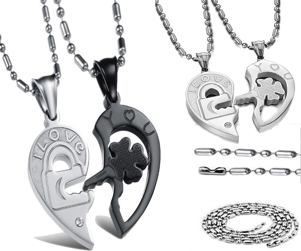 I Love You Open Your Heart Key and Lock His & Hers Couple Pendant ...