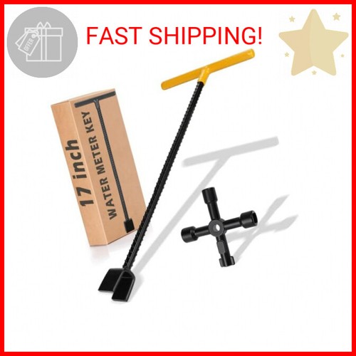17 Inch Water Meter Key With 4-Way Multi-Functional Utilities Key ...