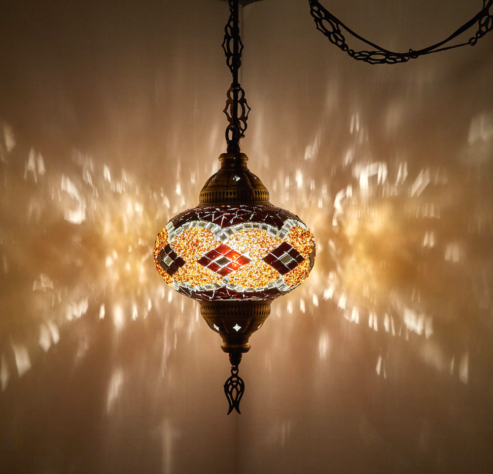 Turkish Moroccan Mosaic Ceiling Hanging Pendant Light Fixture Lamp ...