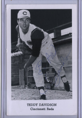 1966 Cincinnati Reds Team Issued Postcard Teddy Davidson Autograph | eBay
