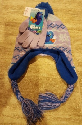 NWT Girls Pixar Finding Dory 2 piece Cold Weather set Hat Gloves - A87 ...