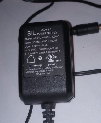 SIL Model SSW 4W AC Adapter Class 2 Power Supply Output DC 12V 200mA ...