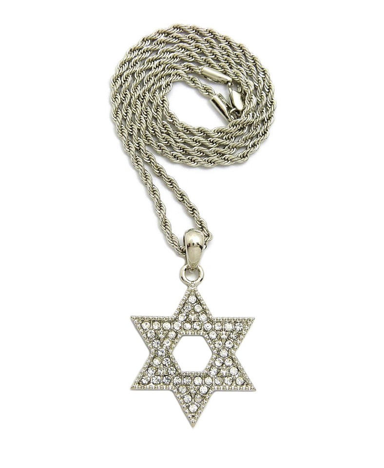 NEW 6-POINT STAR PENDANT & 24" BOX/CUBAN/ROPE CHAIN NECKLACES - XSP596 ...