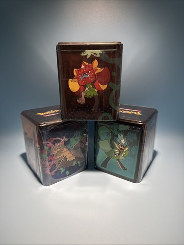 Pokémon TCG Square Stacking Tin Sealed (3 Packs & 2 Sticker Sheets) | eBay
