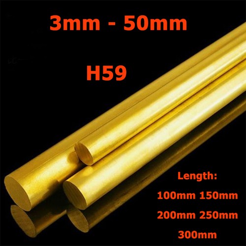 3mm-50mm Dia H59 Brass Round Bar Rod For DIY Handle Length Material ...