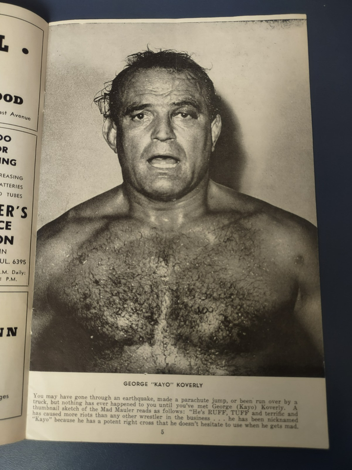 1945 (Sept. 26) Rochester, NY wrestling program (Billy Whipper Watson ...