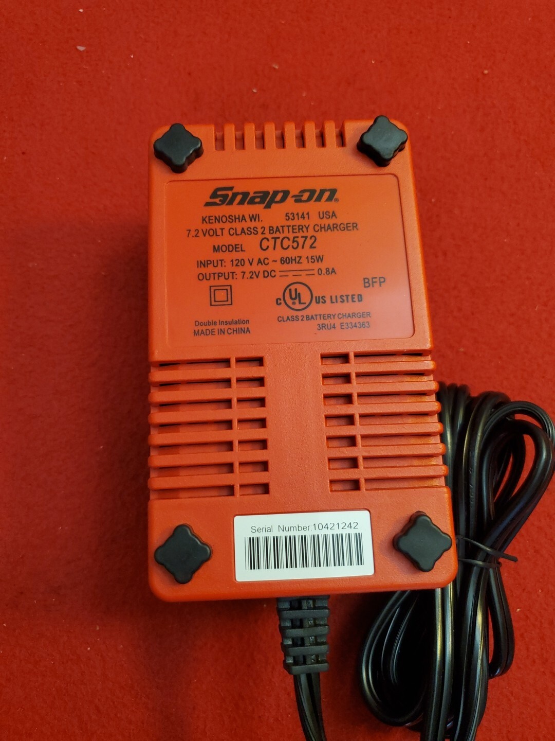 Snap-on Tools CTC572 7.2v Battery Charger Snap on for sale online | eBay