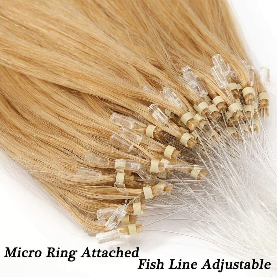 Micro Link Hair Extensions Remy Human Hair Micro Beads Loop Straight ...