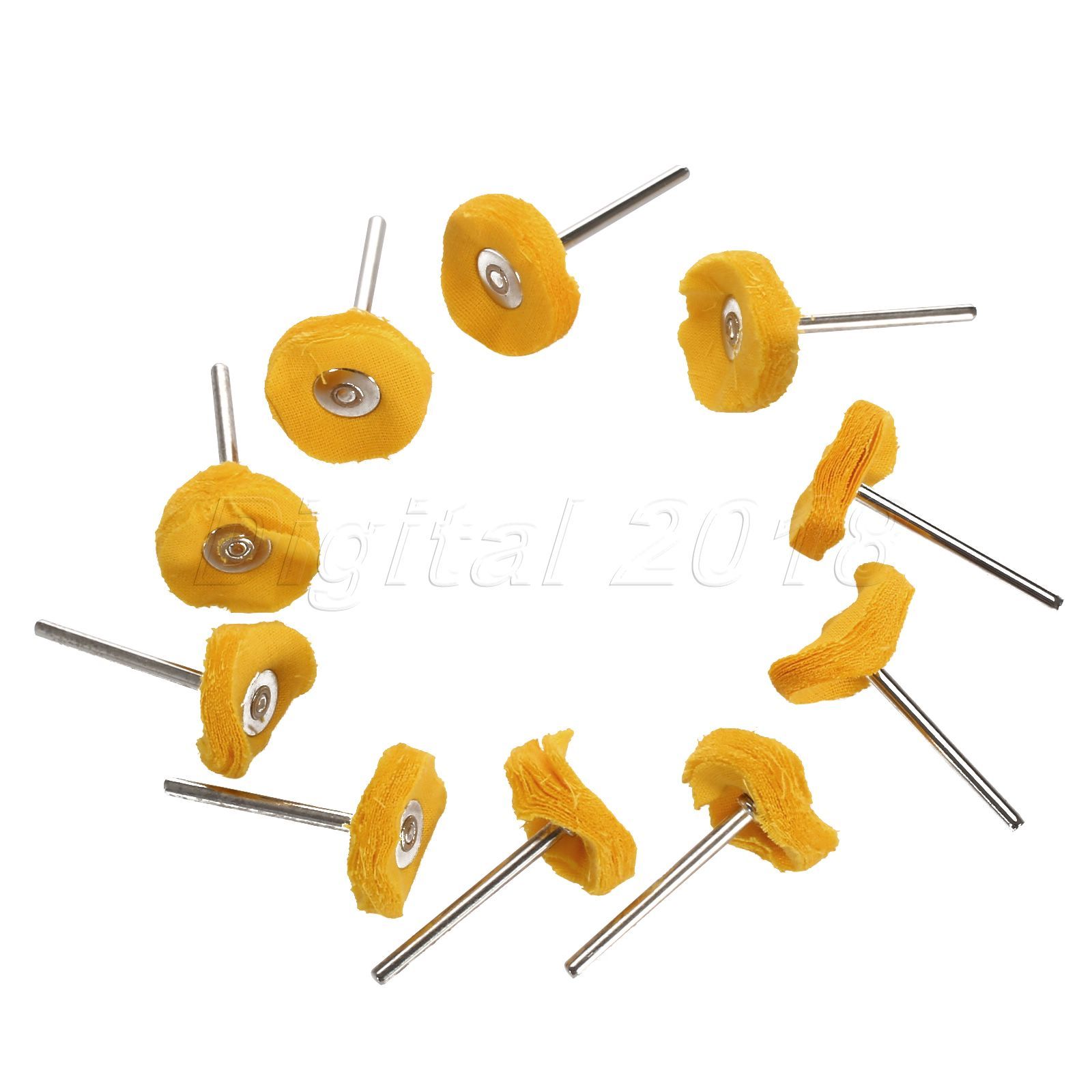25X3mm Yellow Cloth Polishing Round Wheel Shank Brushes For Rotary ...