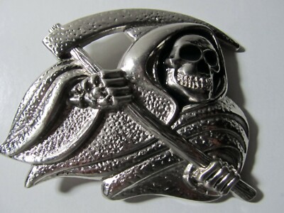 Gothic Skull Ghost Death Style Belt Buckle Western Cowboy Men's Belt ...