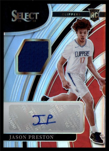 2021-22 Panini Select Rookie Jersey Autographs Jason Preston Auto 066/ ...