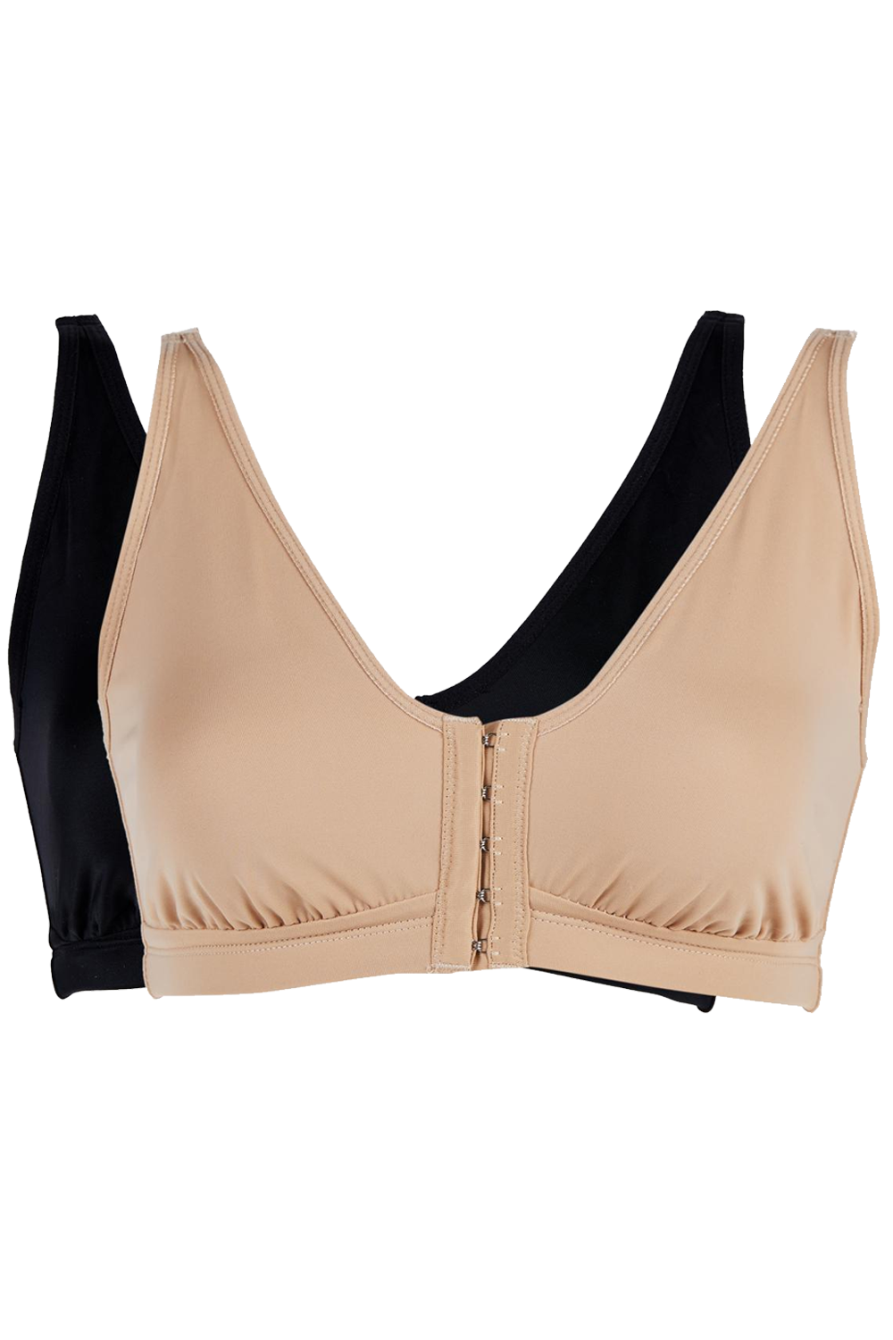 Rhonda Shear Front Closure Leisure Bra Beige/Black Set of 2 | eBay