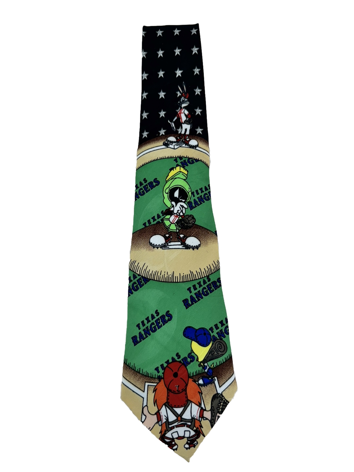 Vintage Baseball Toons Looney Tunes Texas Rangers Tie… - Gem