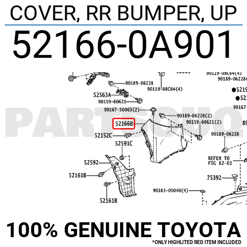 521660A901 Genuine Toyota COVER, RR BUMPER, UP 52166-0A901 | eBay