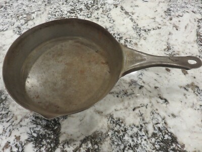 Vintage Large 9" Cold Handle Cowboy Frying Pan Skillet Pressed Steel 2 ...