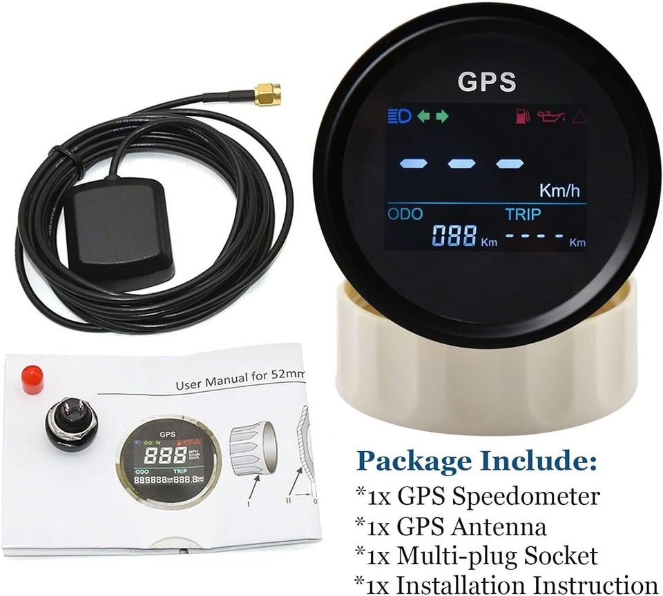 KAOLALI Digital GPS Speedometer LCD Speed Gauge Odometer Adjustable ...