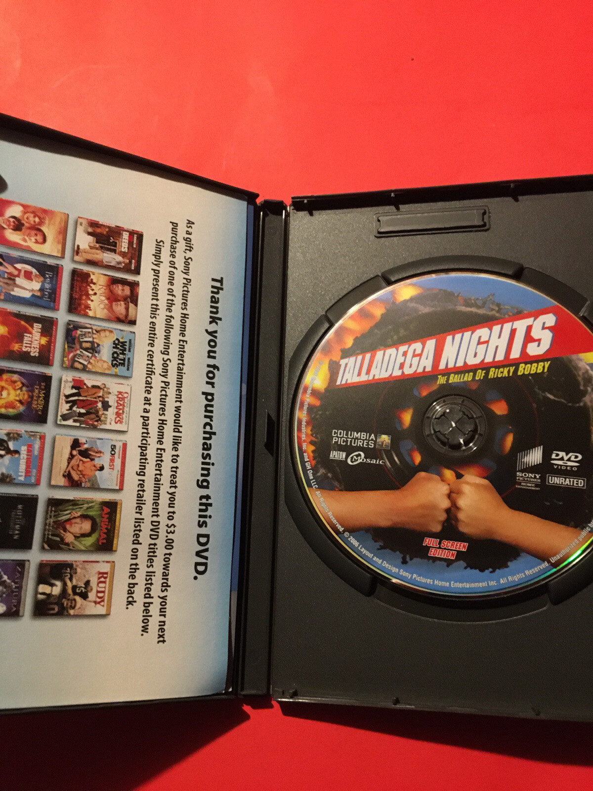 Talladega Nights: The Ballad of Ricky Bobby DVD 2006 Unrated Sony Will ...