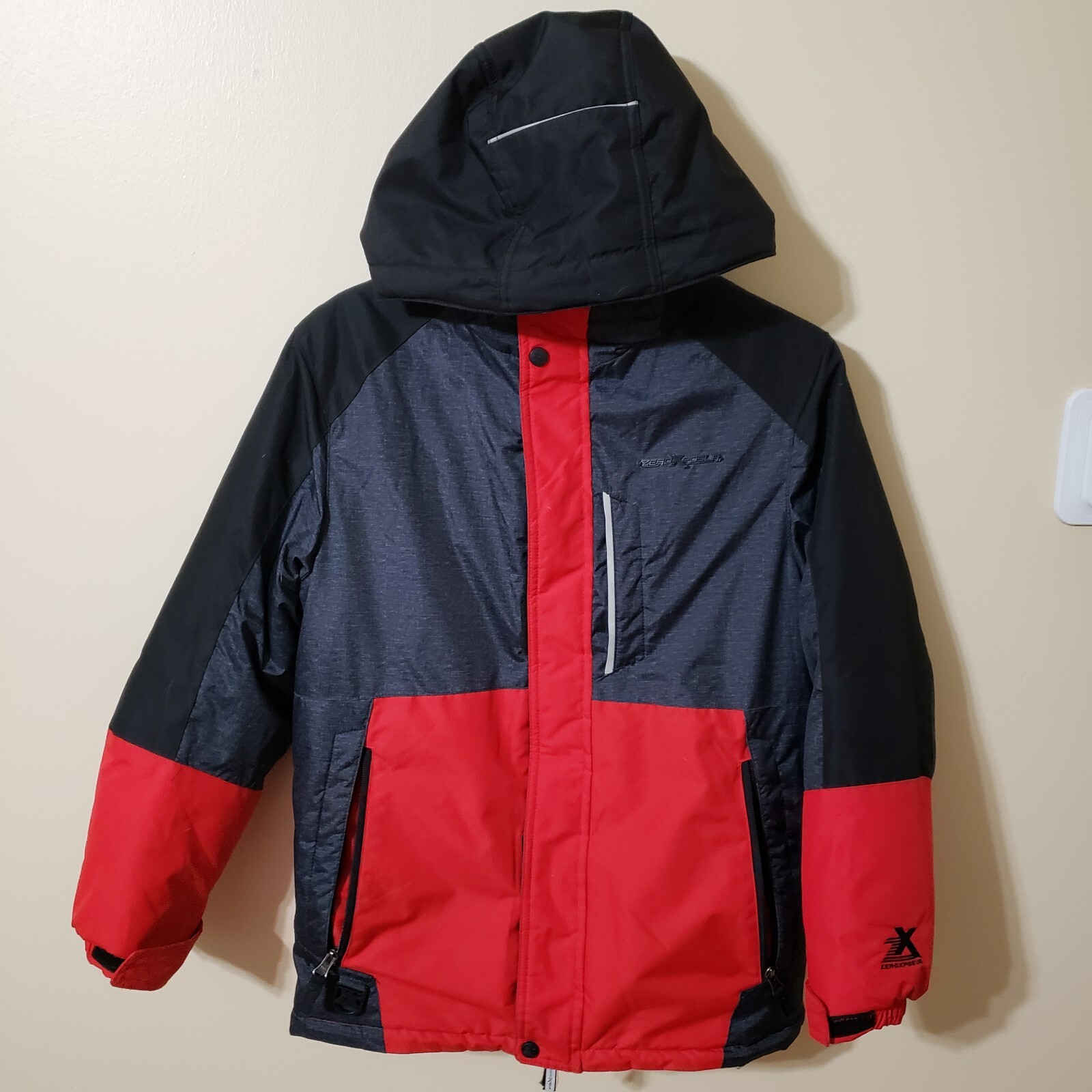 ZeroXposur Large 14/16 Boys Winter Coat Jacket Hooded Full Zip Red ...