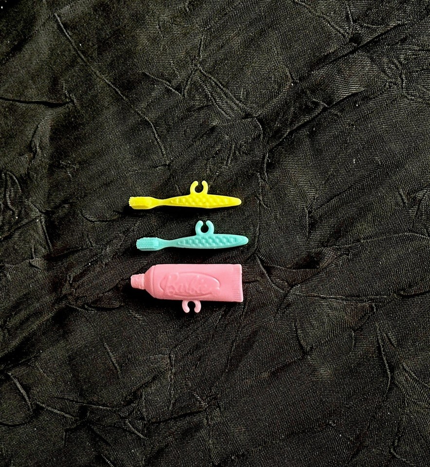 3pc Barbie Doll Toothbrush & Toothpaste Set Accessories Doll house Lot ...