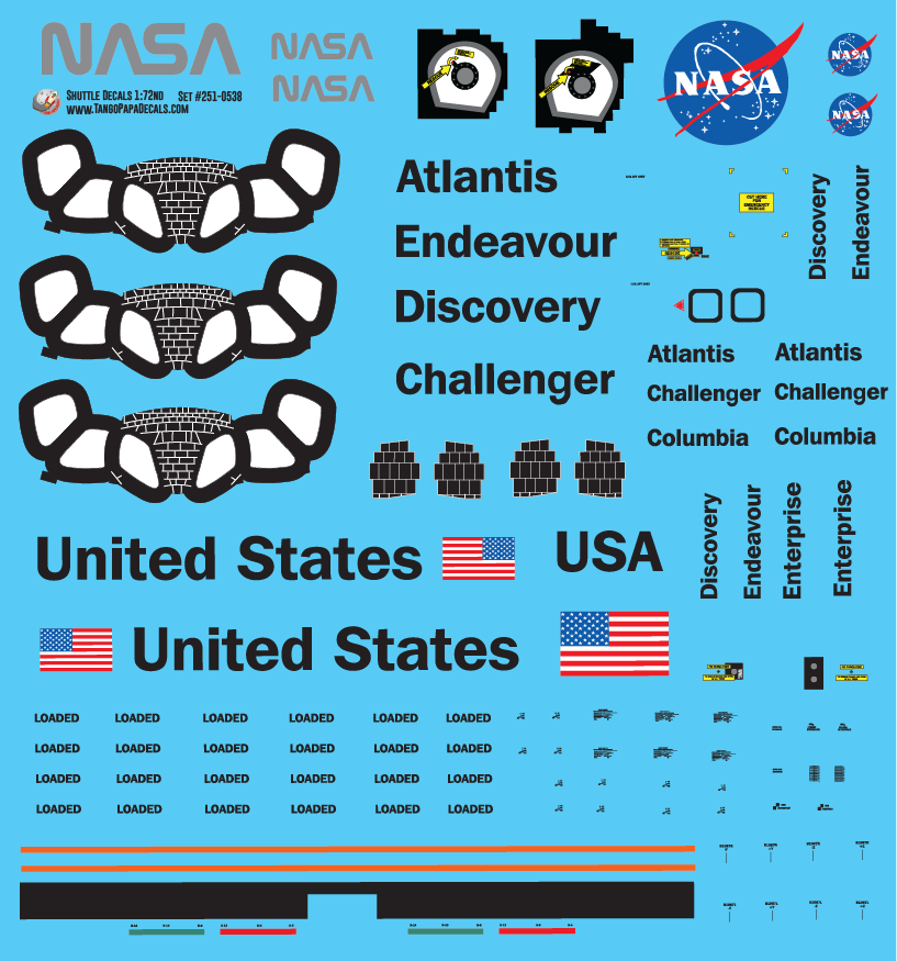 Space Shuttle Decals 1:72 Scale | eBay