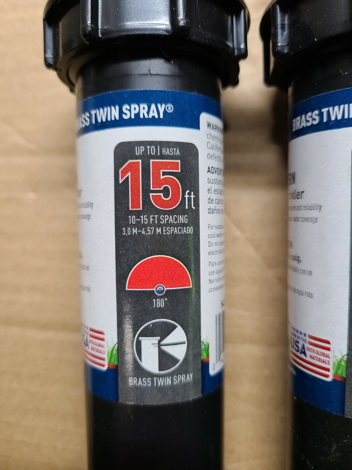 Lot of 4 ORBIT 54222 BRASS TWIN SPRAY 4" POP-UP SPRINKLER 180 DEGREES ...