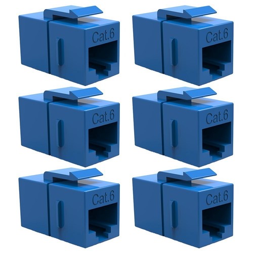 6x Cat6 RJ45 F/F Ethernet Coupler Joiner Snap-In Jack Keystone Wall ...