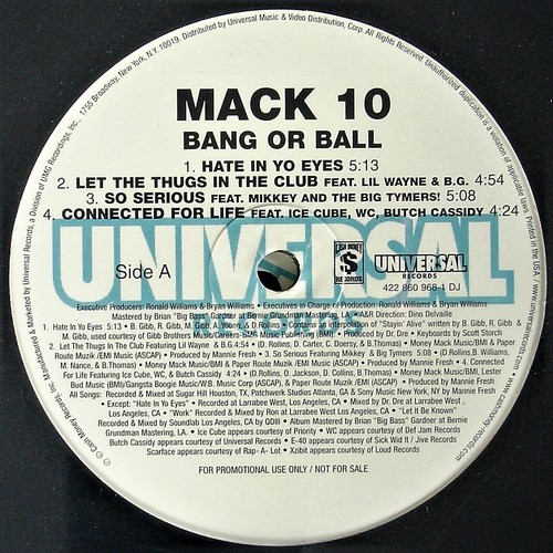 MACK 10 "BANG OR BALL" 2001 VINYL 2X LP ALBUM PROMO 422 860 968-1 DJ ...