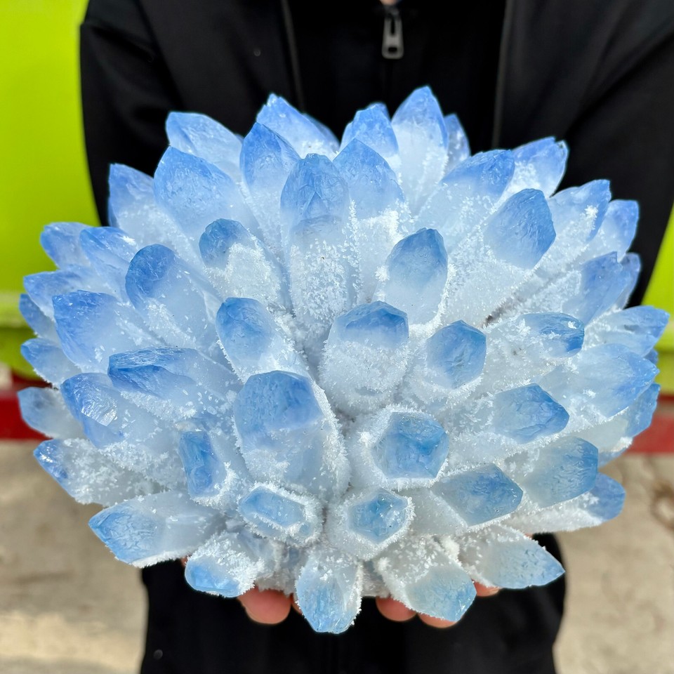 13.55LB New find blue Phantom Quartz Crystal Cluster mineral samples ...