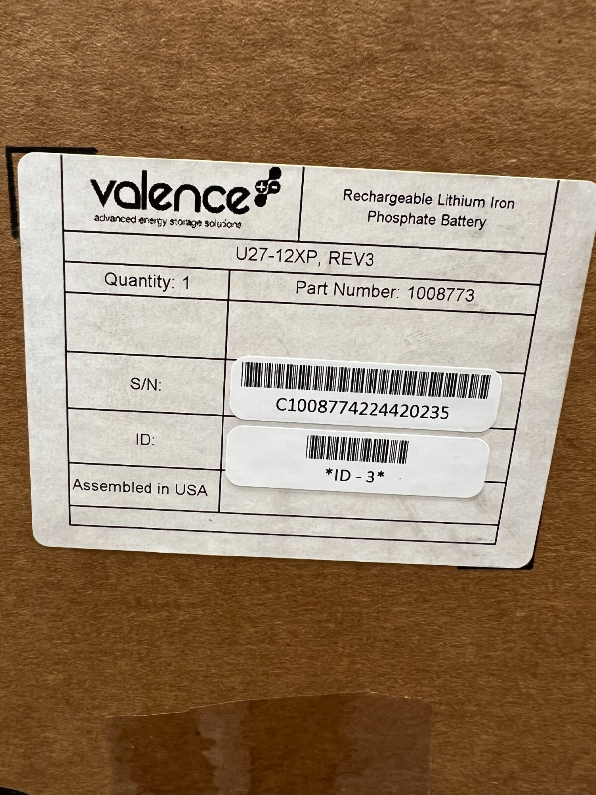 Valence U27-12XP LiFePO4 Lithium 12v 138Ah U-Charge Battery Modules | eBay