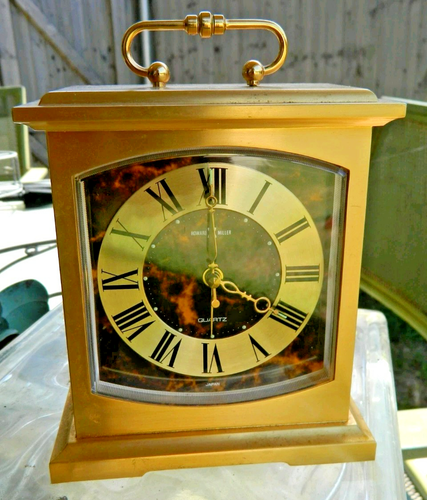 Vintage HOWARD MILLER Conoco Brass Clock #4RE603 Made in Japan - GOLD ...