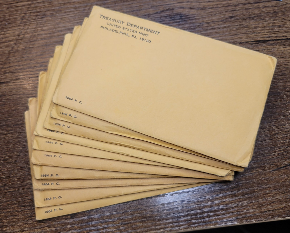 Ten (10) 1964 Philadelphia US Proof Set ENVELOPES ONLY - NO COINS!! | eBay