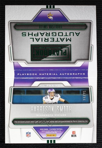 2021 Panini Playbook Material Green /25 Harrison Smith #PMA-HSM Auto | eBay